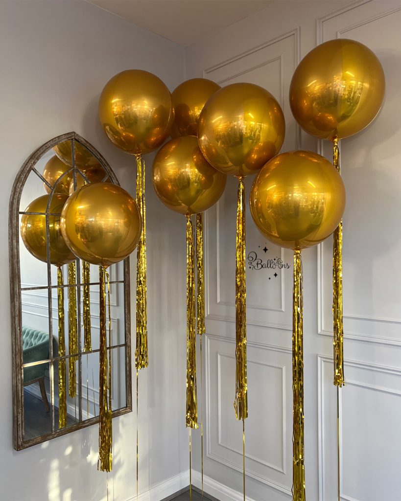Gold Orb With Tassels – Balloon Decorations in London